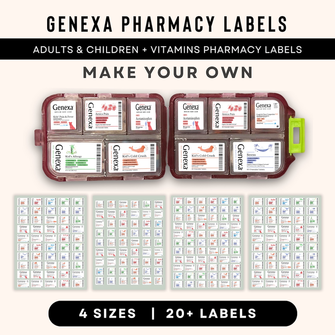 Pocket Pharmacy Labels, Printable Medicine Labels, Pill Labels, Pill ...