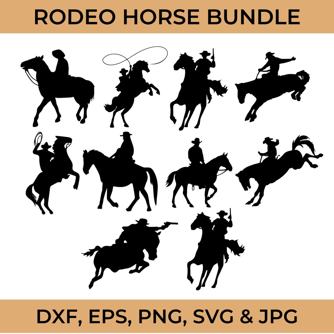 Rodeo Svg, Rodeo Horse Svg, Western Cowboy Riding Horse Svg, Rodeo ...