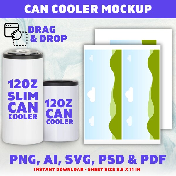 Can Cooler Template - Etsy