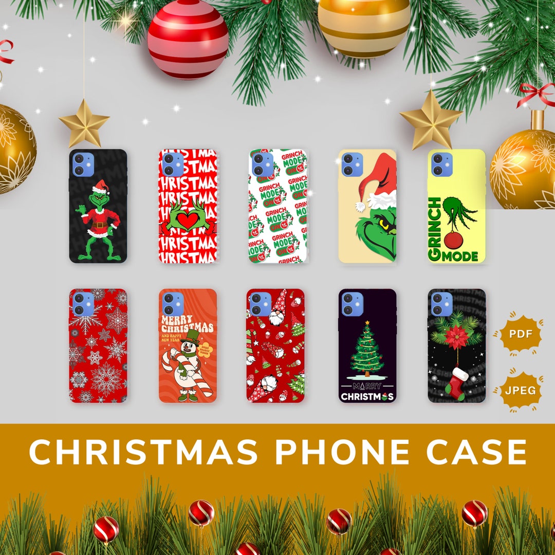 31 Christmas Phone Case Template With 10 Designs, Funny Phone Case ...
