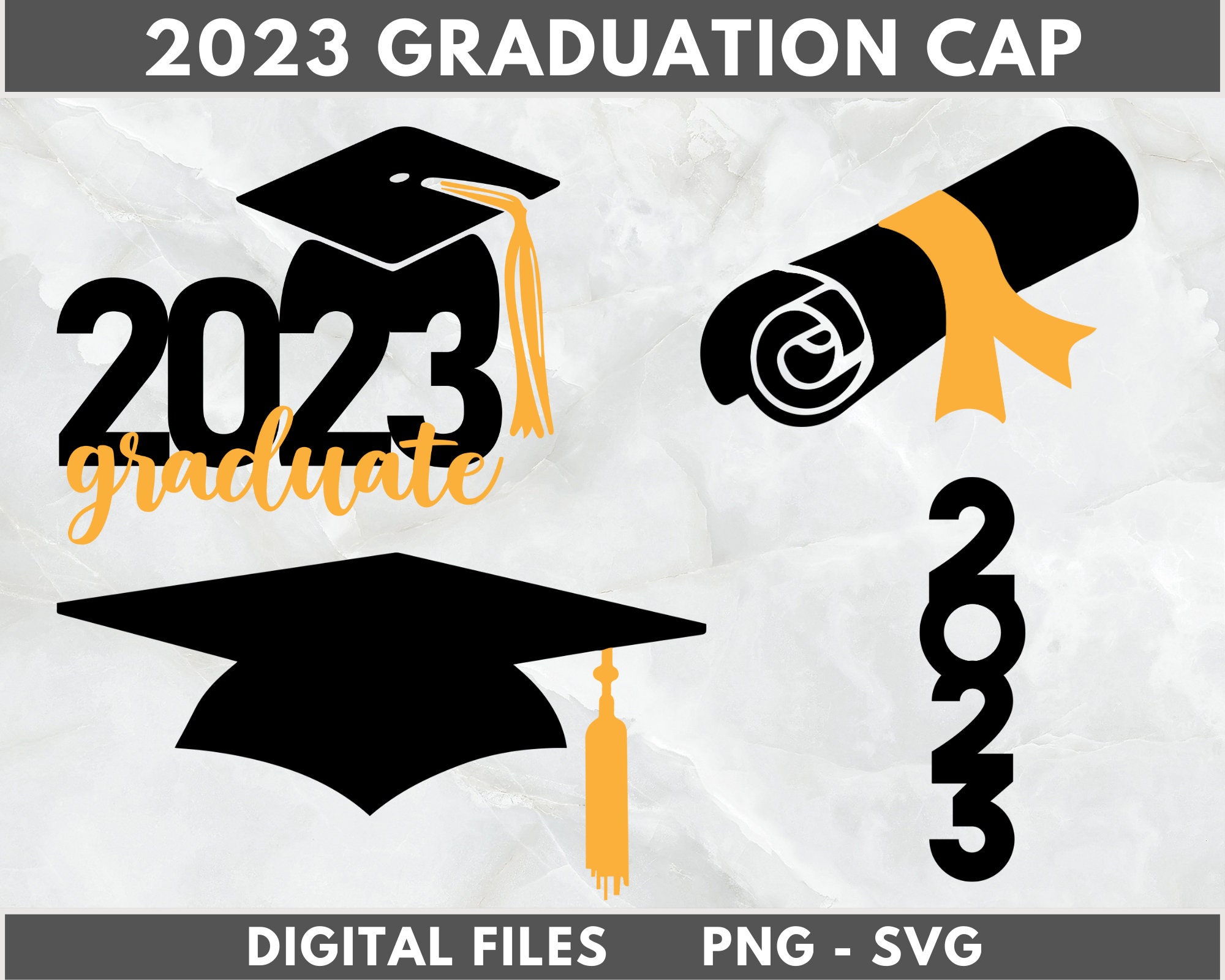 Graduation Svg Bundle 2023 Graduation Cap Stock Vector