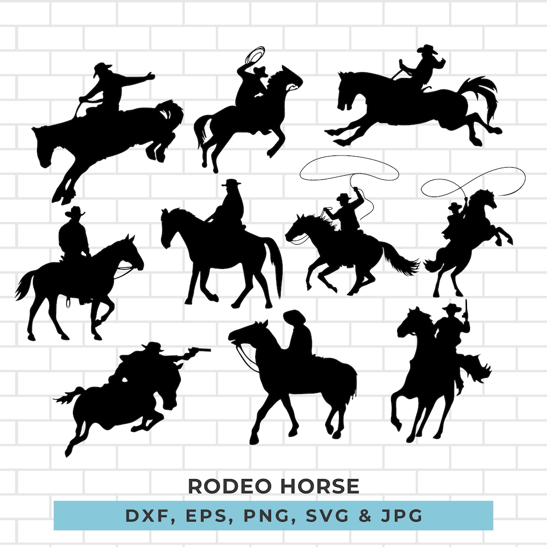 Rodeo Svg, Rodeo Horse Svg, Western Cowboy Riding Horse Svg, Rodeo ...