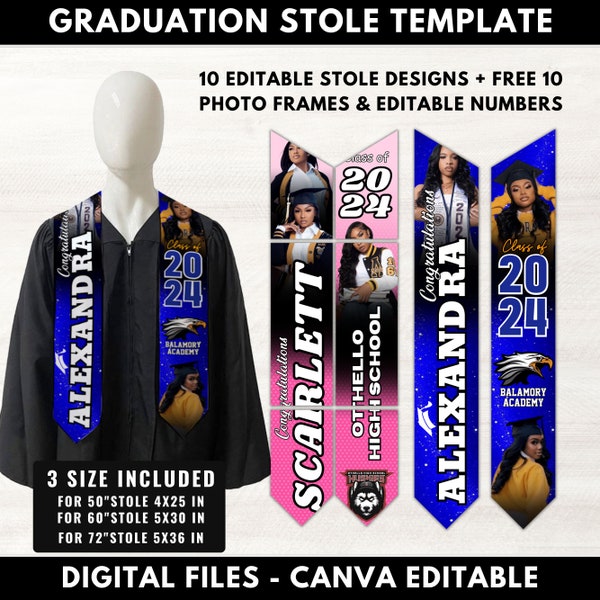 Stole Template for Graduation - Etsy