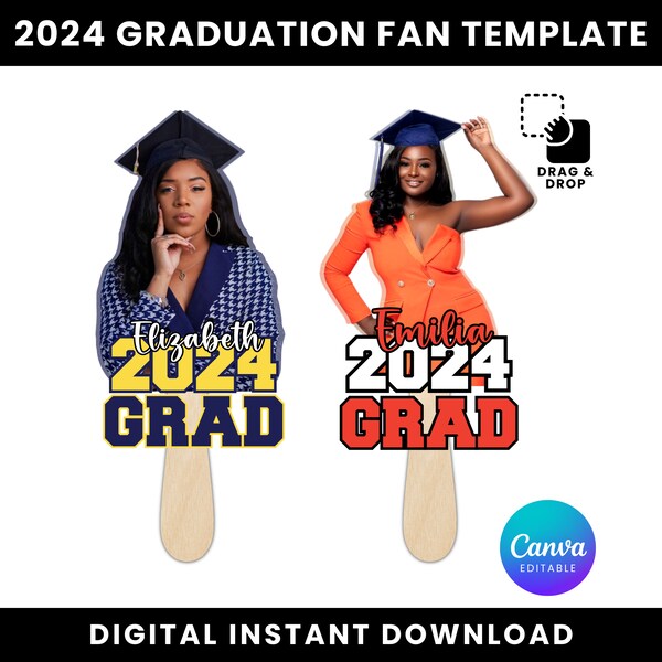 Cricut Graduation Fans Template - Etsy