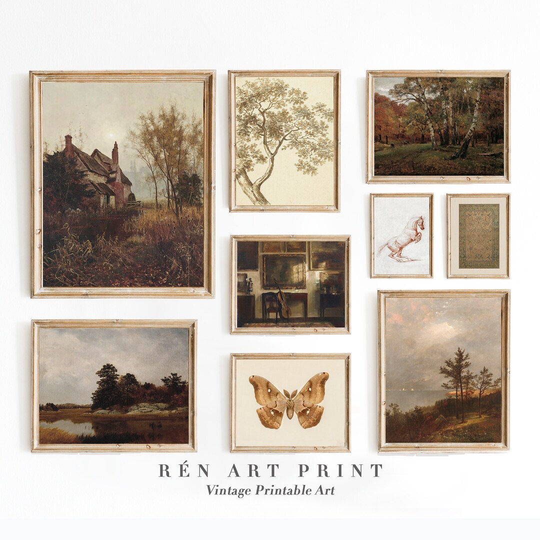 Vintage Fall Prints Digital Download | Autumn Gallery Wall Set | Rustic ...