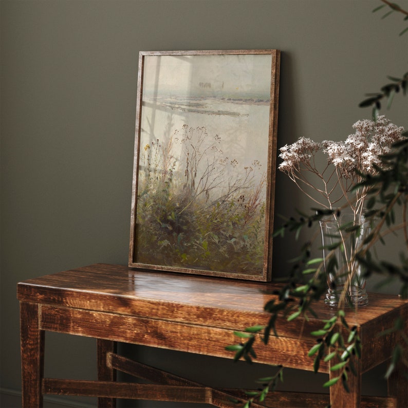 Vintage Muted Landscape Painting | Printable Antique Art (digital ...