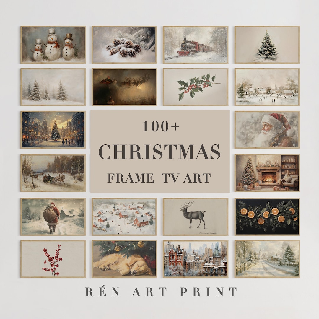 Vintage Christmas Frame TV Bundle | Winter Frame TV Art Set| Christmas ...