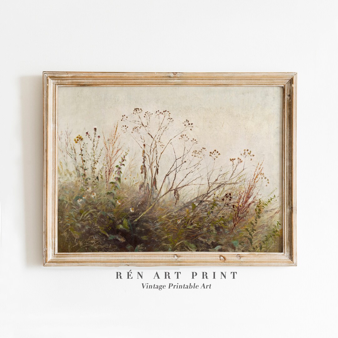 Vintage Neutral Wall Art | Digital Download | Landscape Oil Painting ...