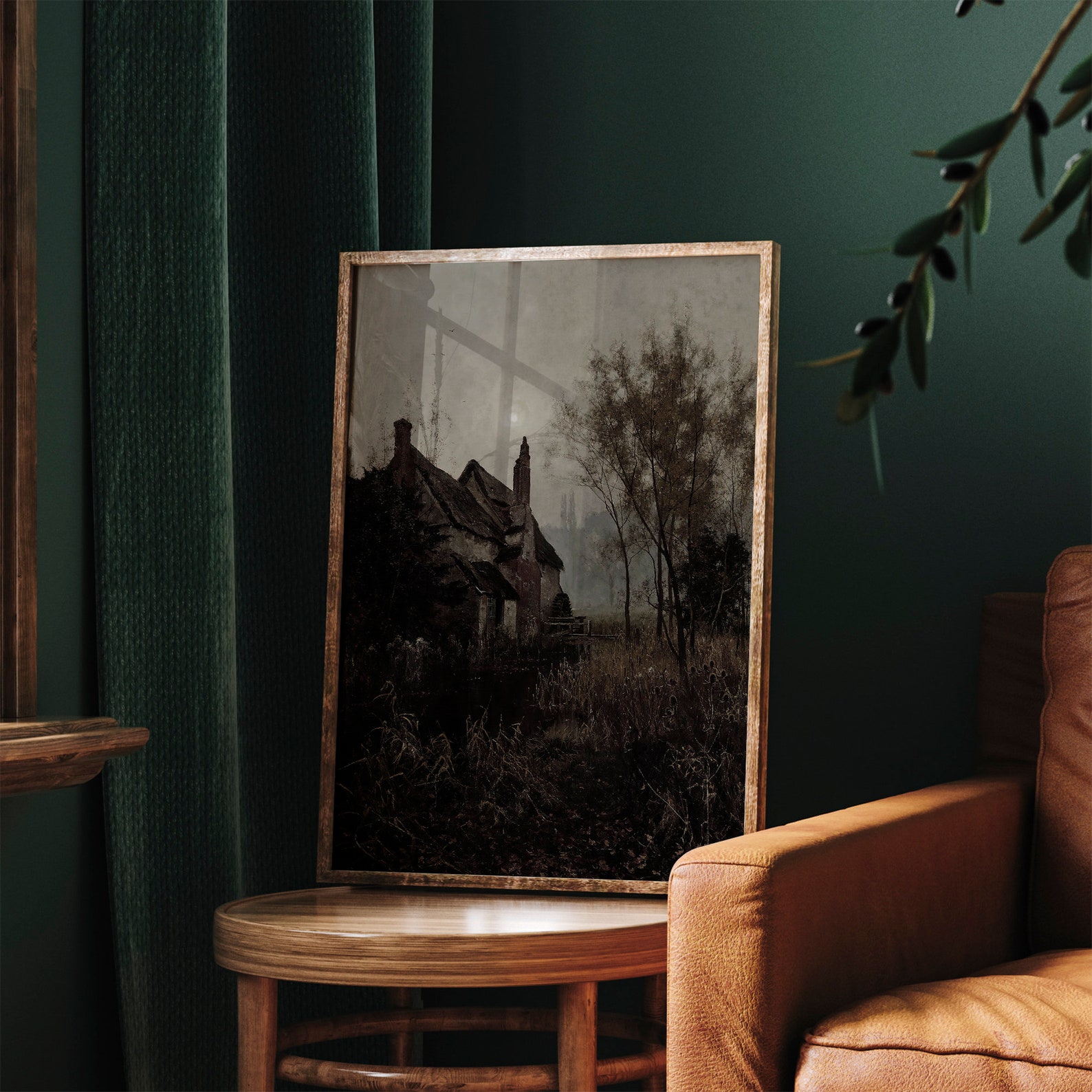 Moody Landscape Painting Printable Wall Art Vintage Painting Dark ...