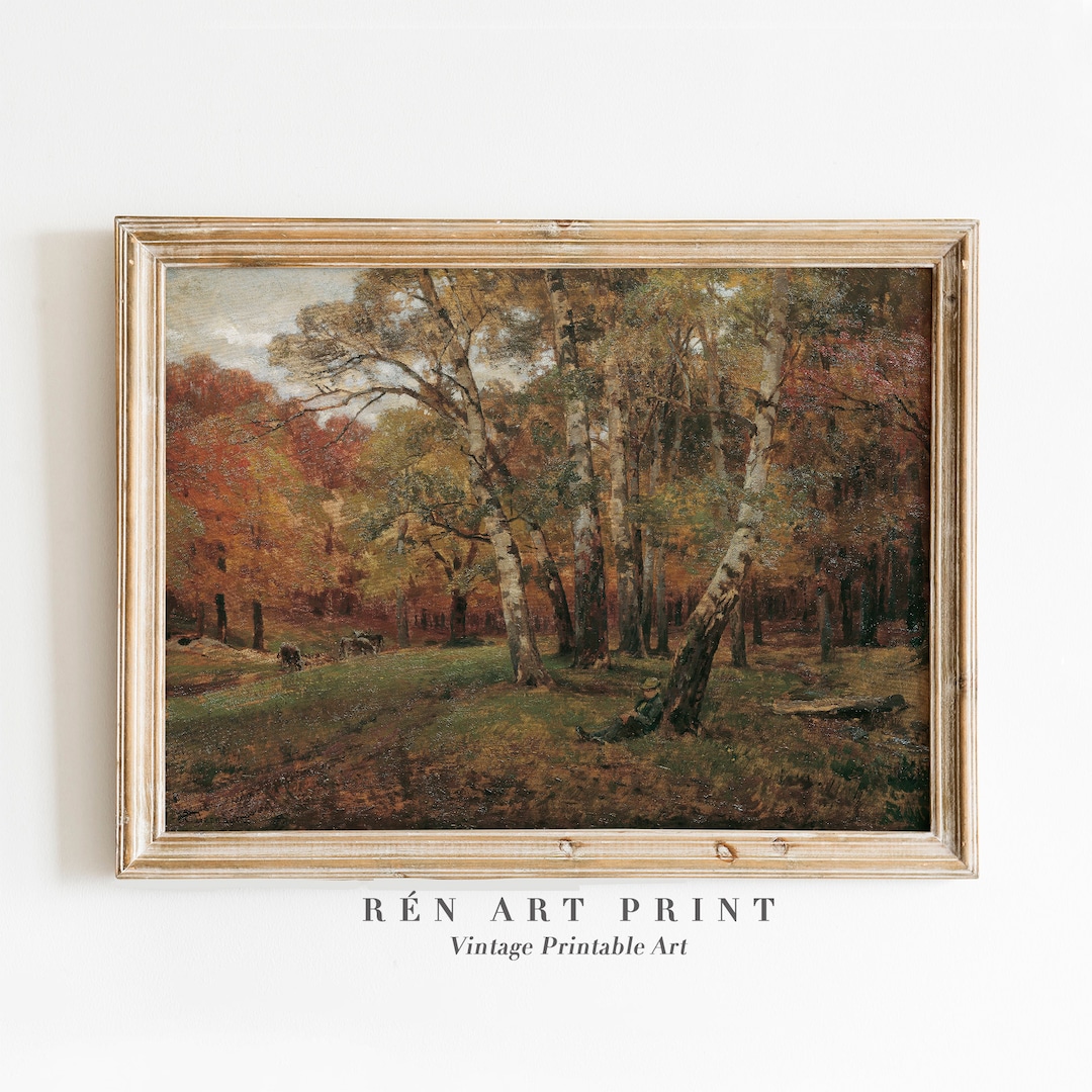 Antique Autumn Painting Printable Wall Art Farmhouse Fall Wall Decor ...