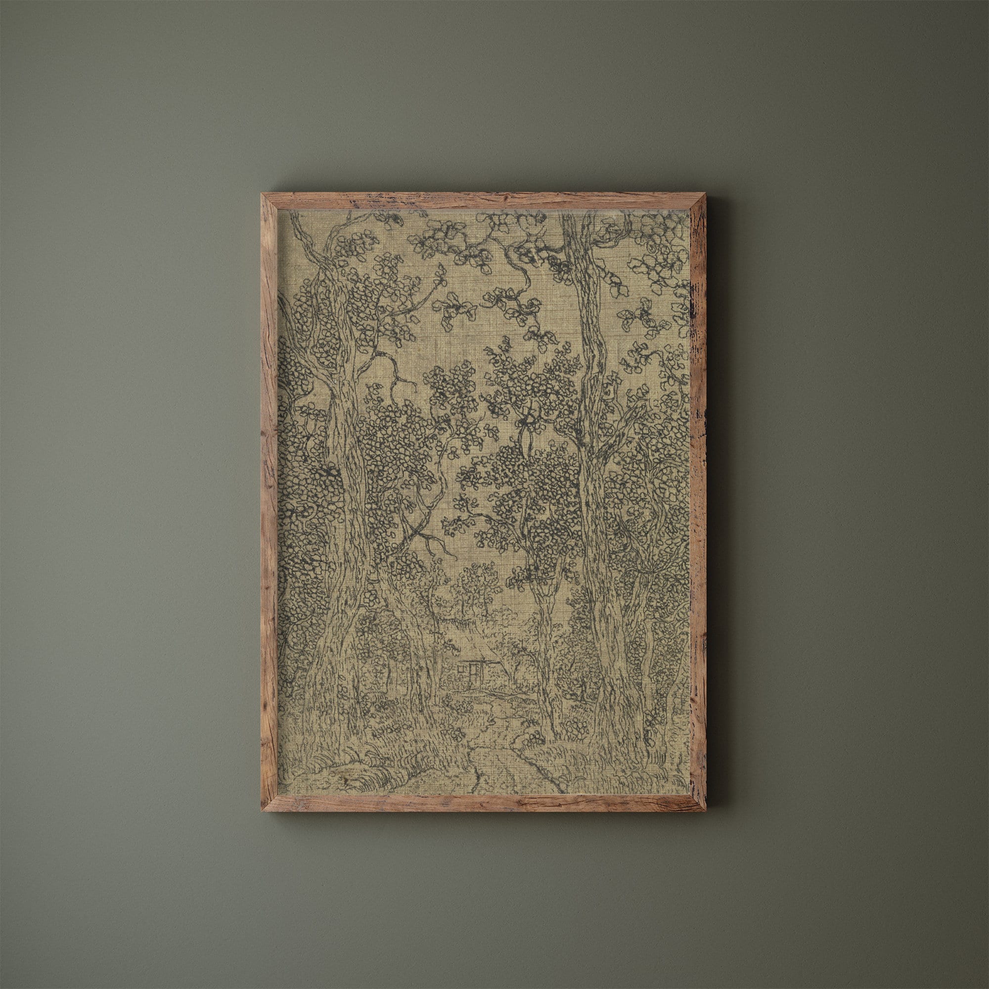 Vintage Sketch Print Antique Landscape Drawing Farmhouse - Etsy