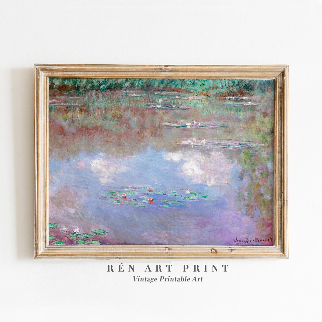 Vintage Spring Painting Wall Art Claude Monet Water Lilies Wall Art ...