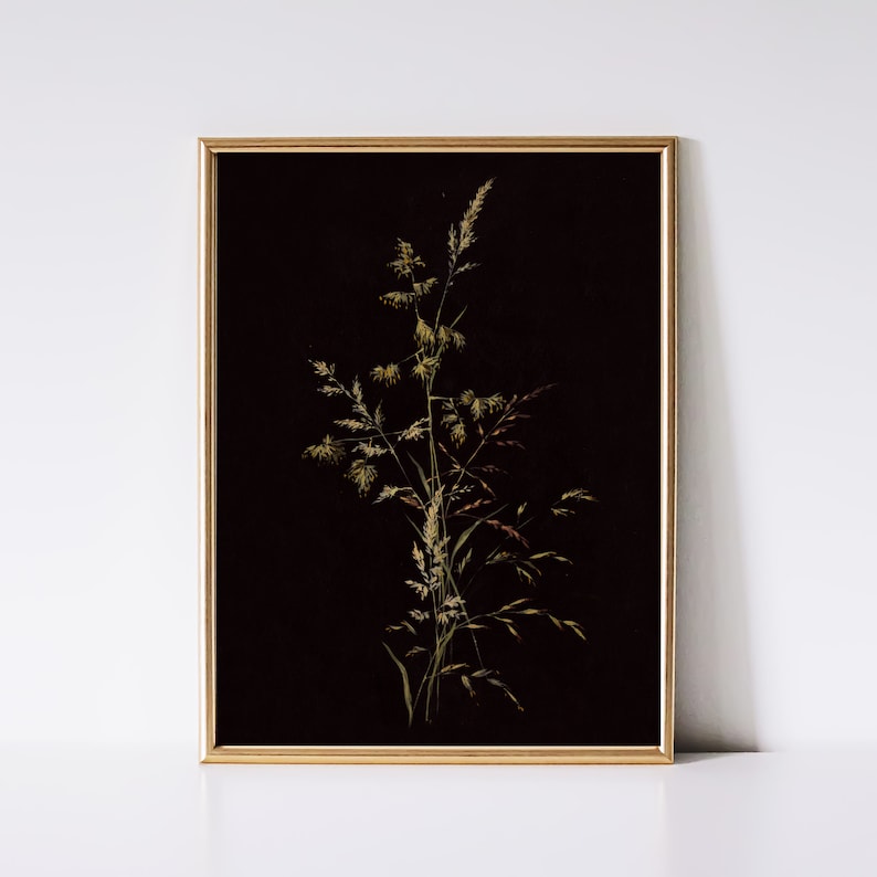 Dark Botanical Print Moody Floral Printable Art Digital - Etsy