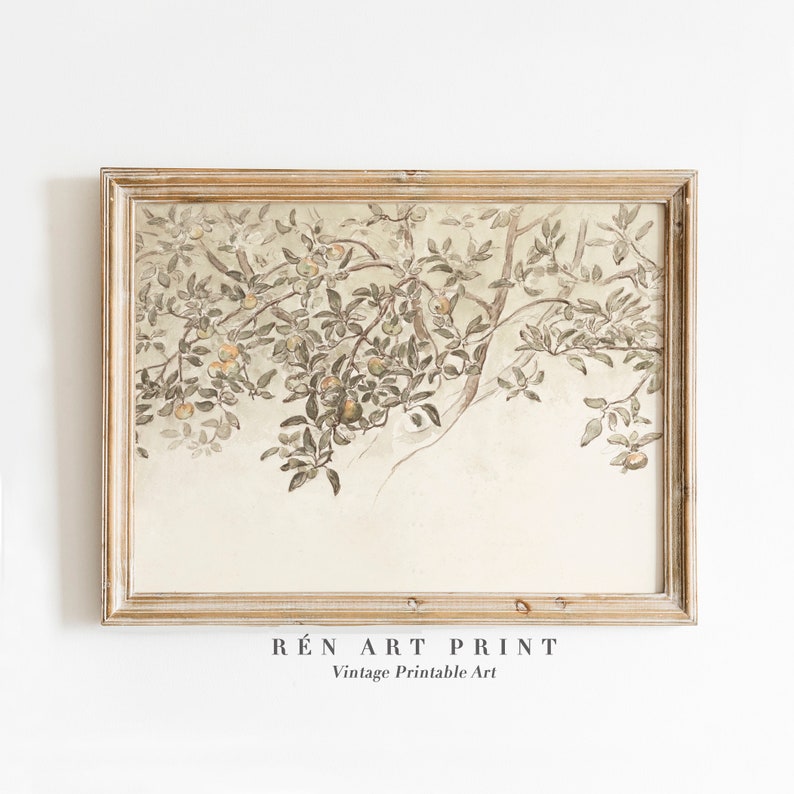 Vintage Apple Tree Sketch Print | Farmhouse Wall Art (digital Download ...