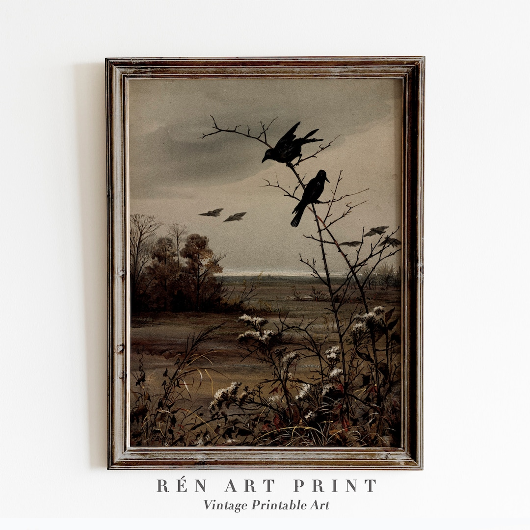 Moody Landscape Painting Printable Wall Art | Antique Oil Painting ...