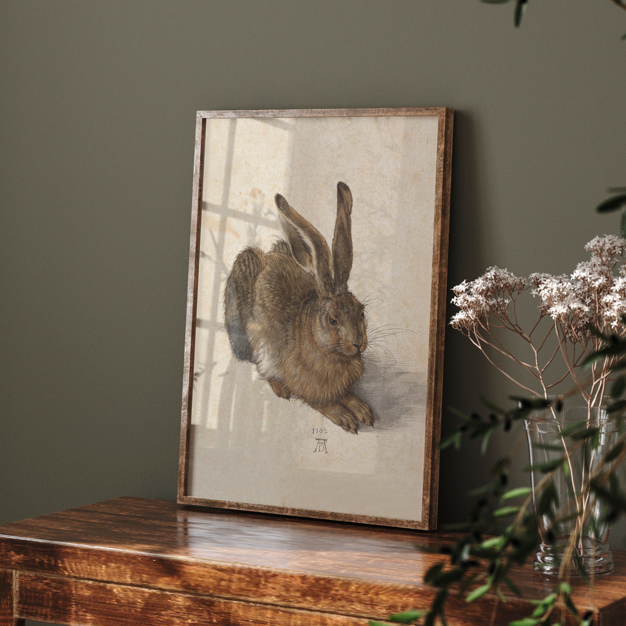 Vintage Rabbit Painting Printable Wall Art Easter Wall Art - Etsy