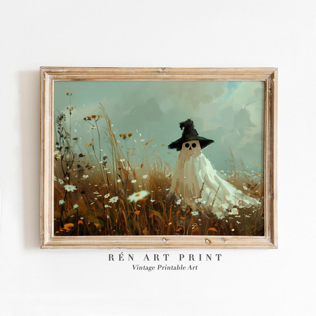 Cute Ghost Digital Print | Spooky Halloween Wall Decor | Cute Halloween ...