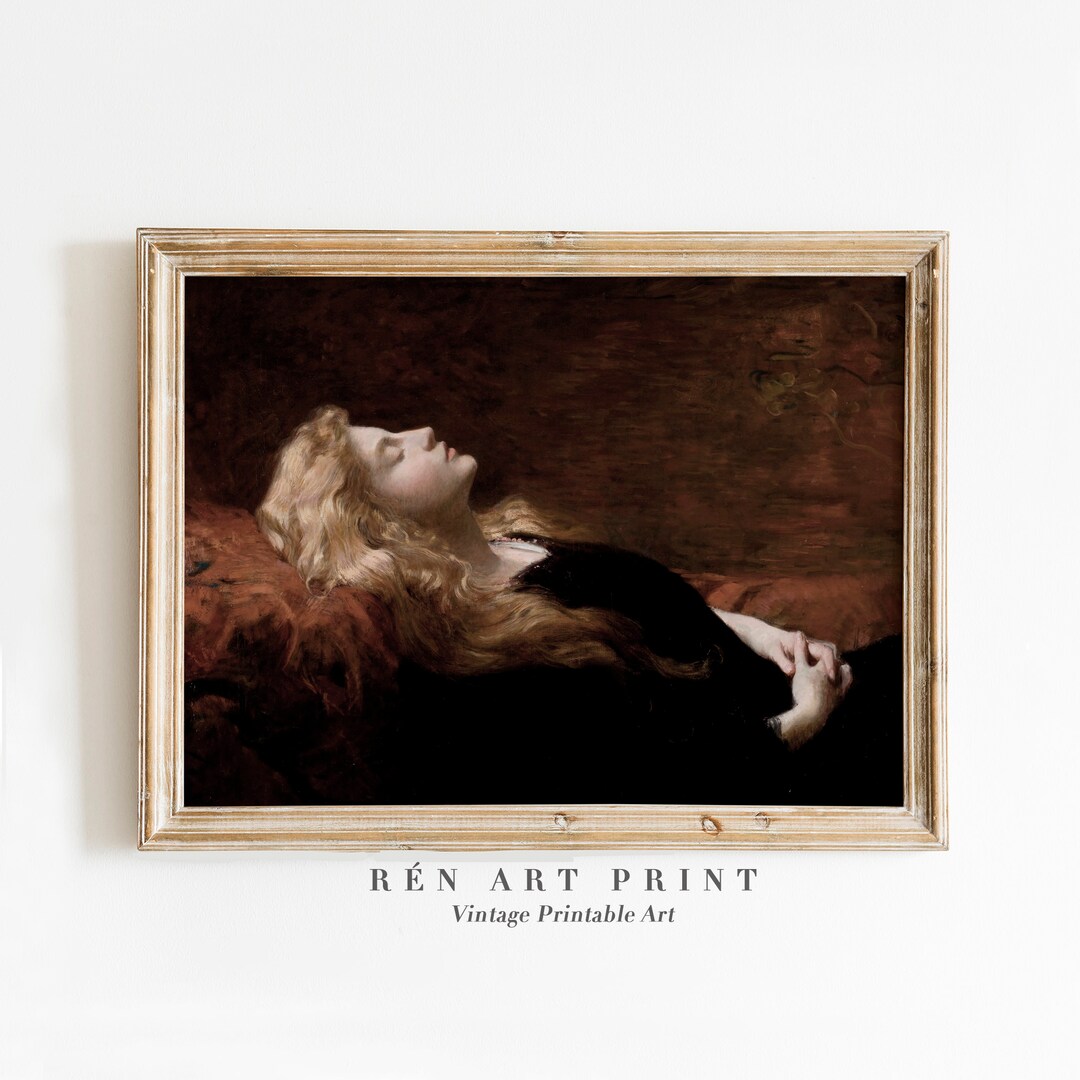 Moody Woman Portrait Printable Art | the Sleeping Beauty | Dark ...