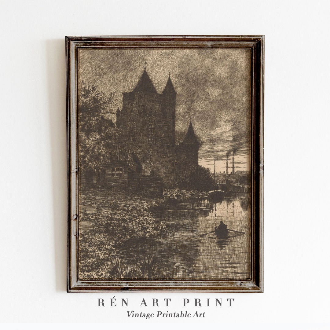 Moody Landscape Painting Printable | Dark Academia Decor | Vintage ...