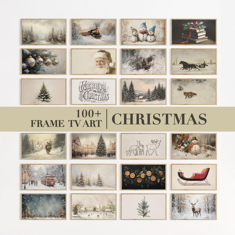 100+ Christmas Frame TV Art | Winter Holiday Decor (digital Download ...