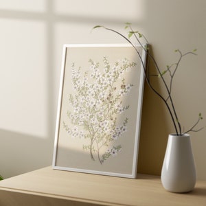 Antique Manuka Plant Painting | Digital Download | White Flower ...