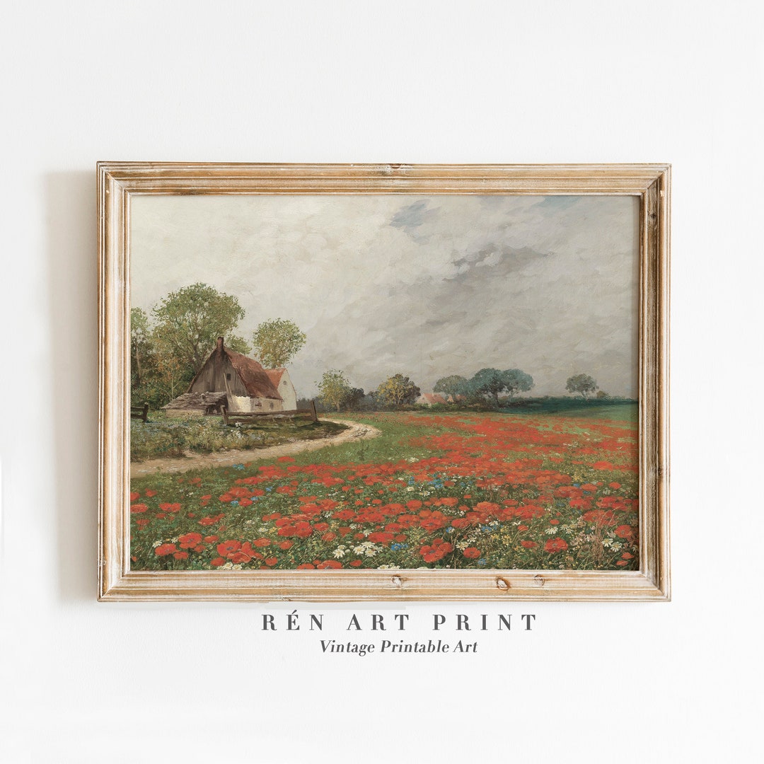 Vintage Spring Printable Wall Art | Cottage Landscape Art Print ...