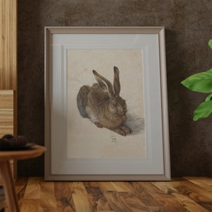 Vintage Rabbit Painting Printable Wall Art | Easter Wall Art | Antique ...