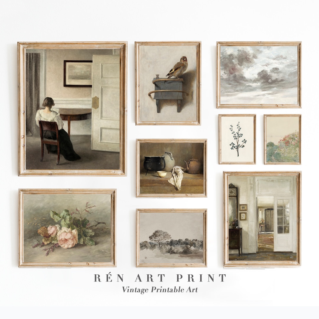 Vintage French Country Gallery Wall Art Set | Antique Neutral Gallery ...