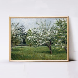 Vintage Spring Printable Wall Art Spring Landscape Painting Print ...