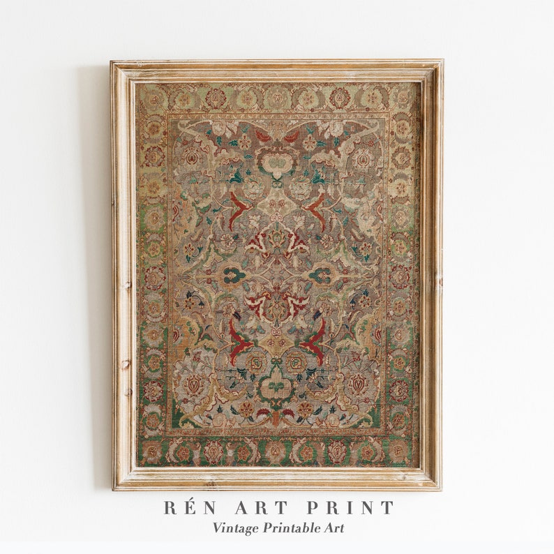 Vintage Rug Printable Art | Antique Textile Wall Decor (digital ...