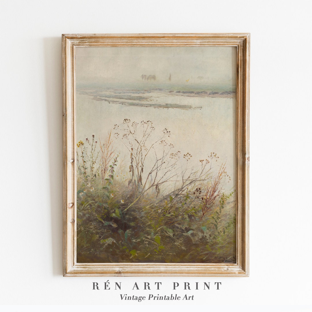 Vintage Muted Landscape Painting | Printable Antique Art (digital ...