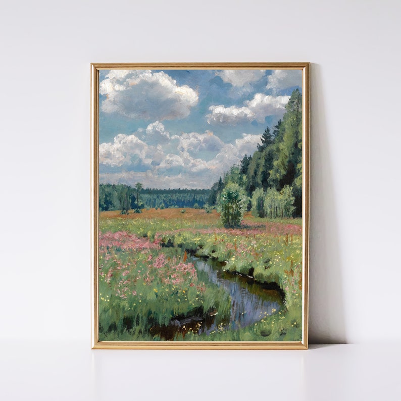 Vintage Spring Print Landscape Painting Printable Wall Art - Etsy