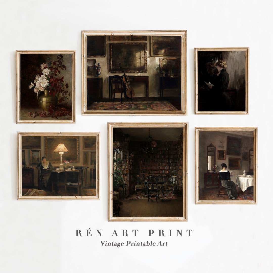 Vintage Moody Gallery Wall Print Set of 6 Victorian Painting Printable ...