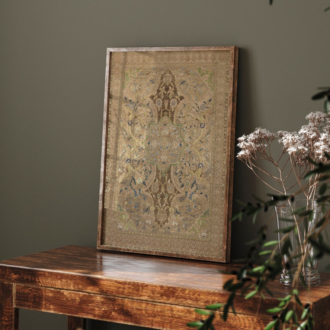 Vintage Textile Printable Wall Art | Farmhouse Decor | Antique Tapestry ...