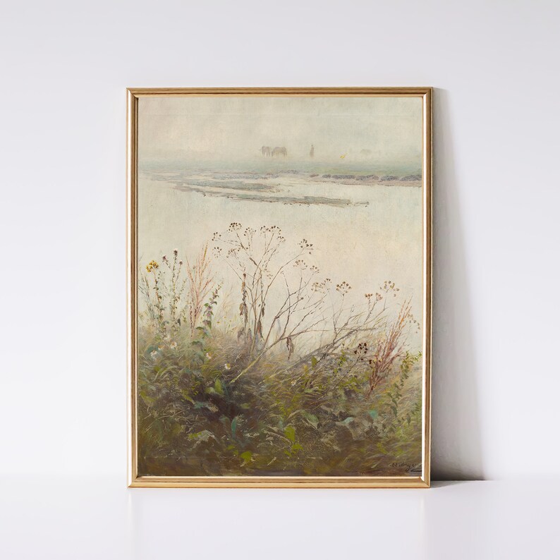 Vintage Muted Landscape Painting | Printable Antique Art (digital ...