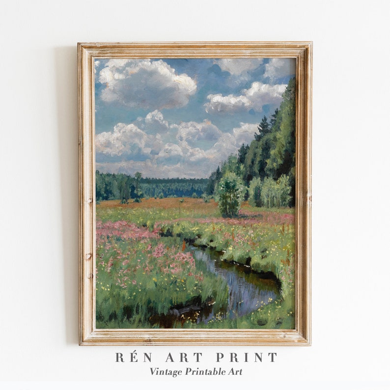 Vintage Spring Print Landscape Painting Printable Wall Art - Etsy