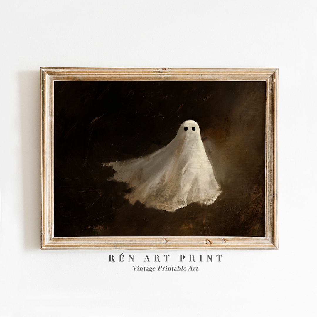 Vintage Ghost Art Print | Rustic Halloween Wall Decor (digital Download ...