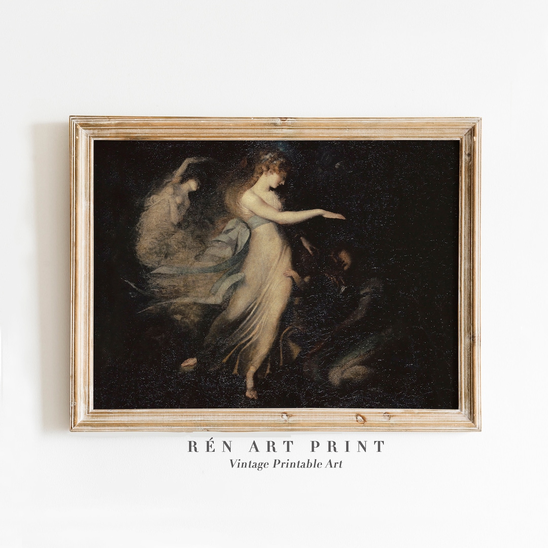 Victorian Dark Angel Print | Moody Gothic Wall Decor (digital Download ...