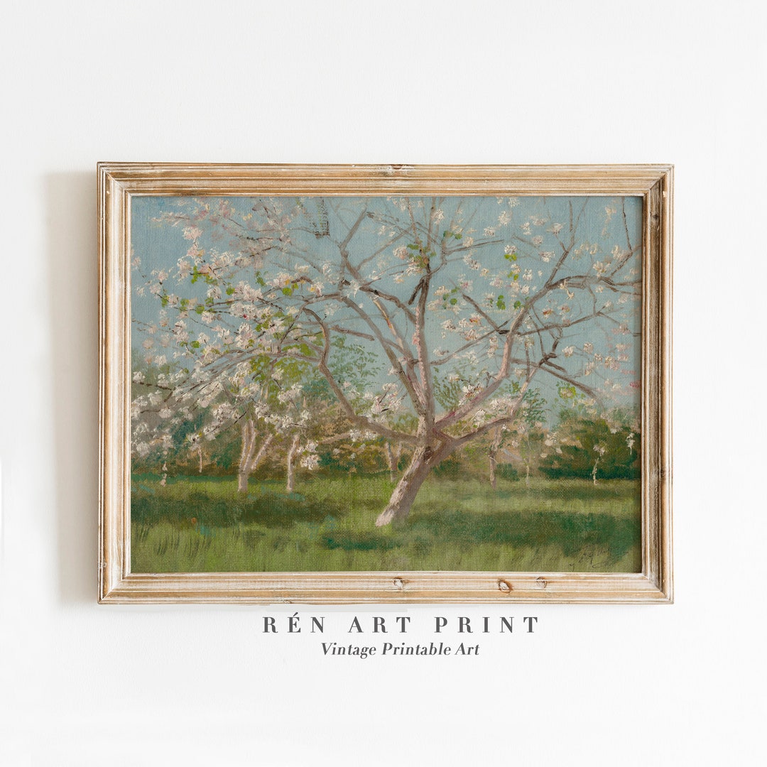 Antique Spring Scenery Painting | Impressionist Printable Wall Art ...