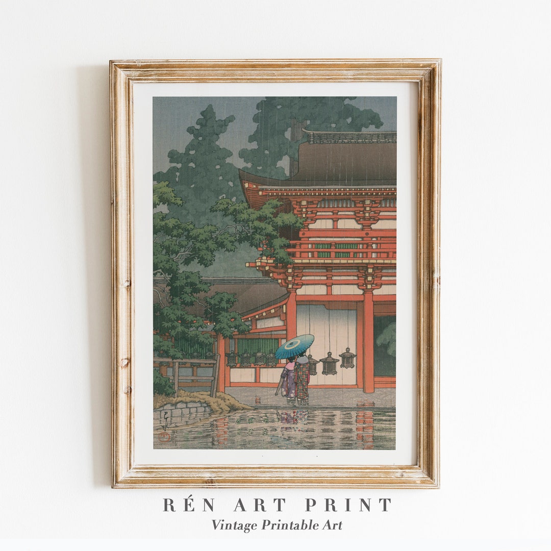 Vintage Japanese Temple Art Print | Asian Wall Decor (digital Download ...