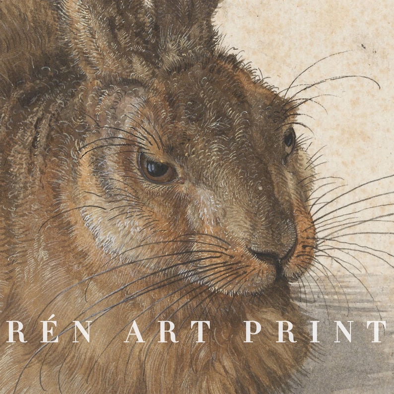 Vintage Rabbit Painting Printable Wall Art Easter Wall Art - Etsy