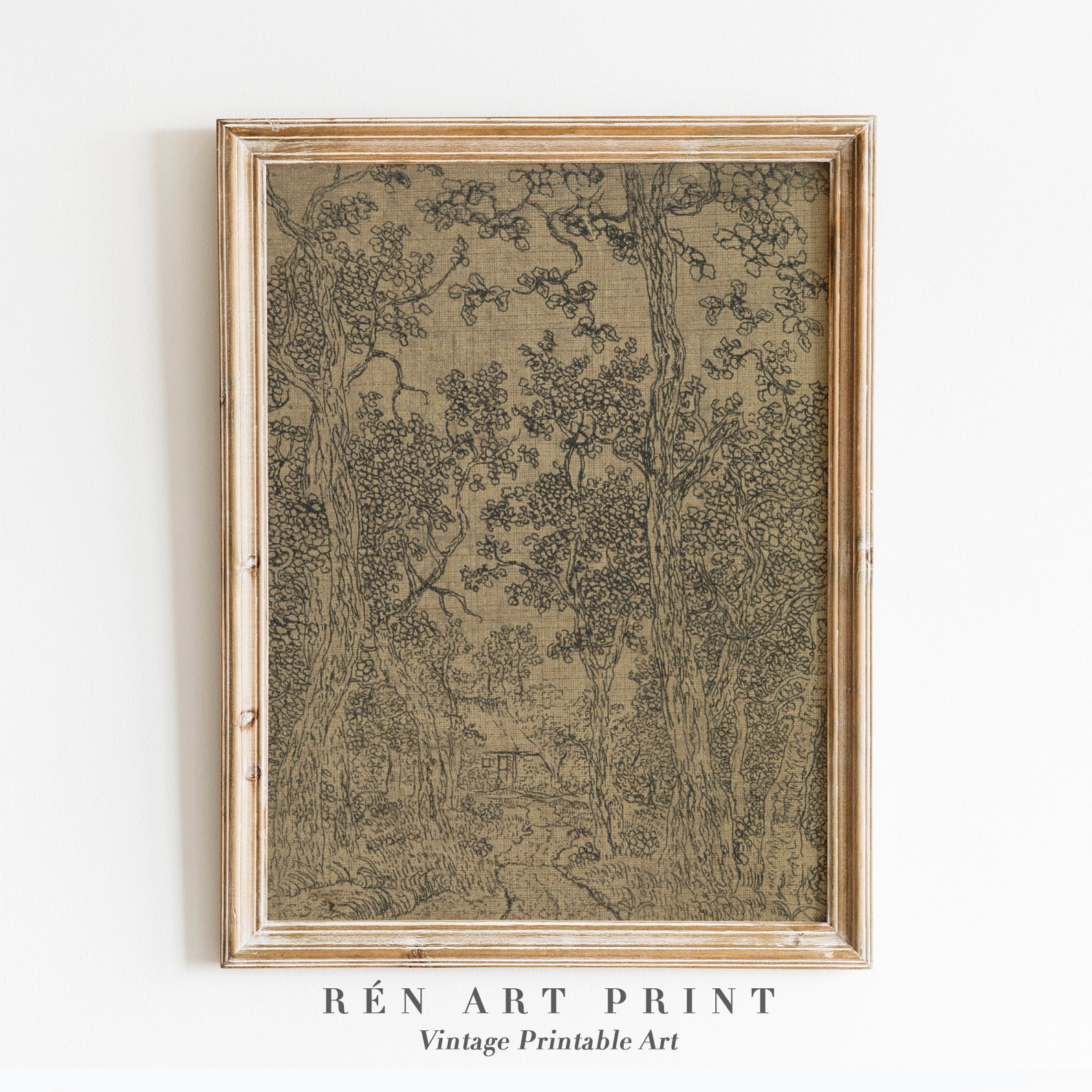 Vintage Sketch Print | Antique Landscape Drawing | Farmhouse Wall Decor ...