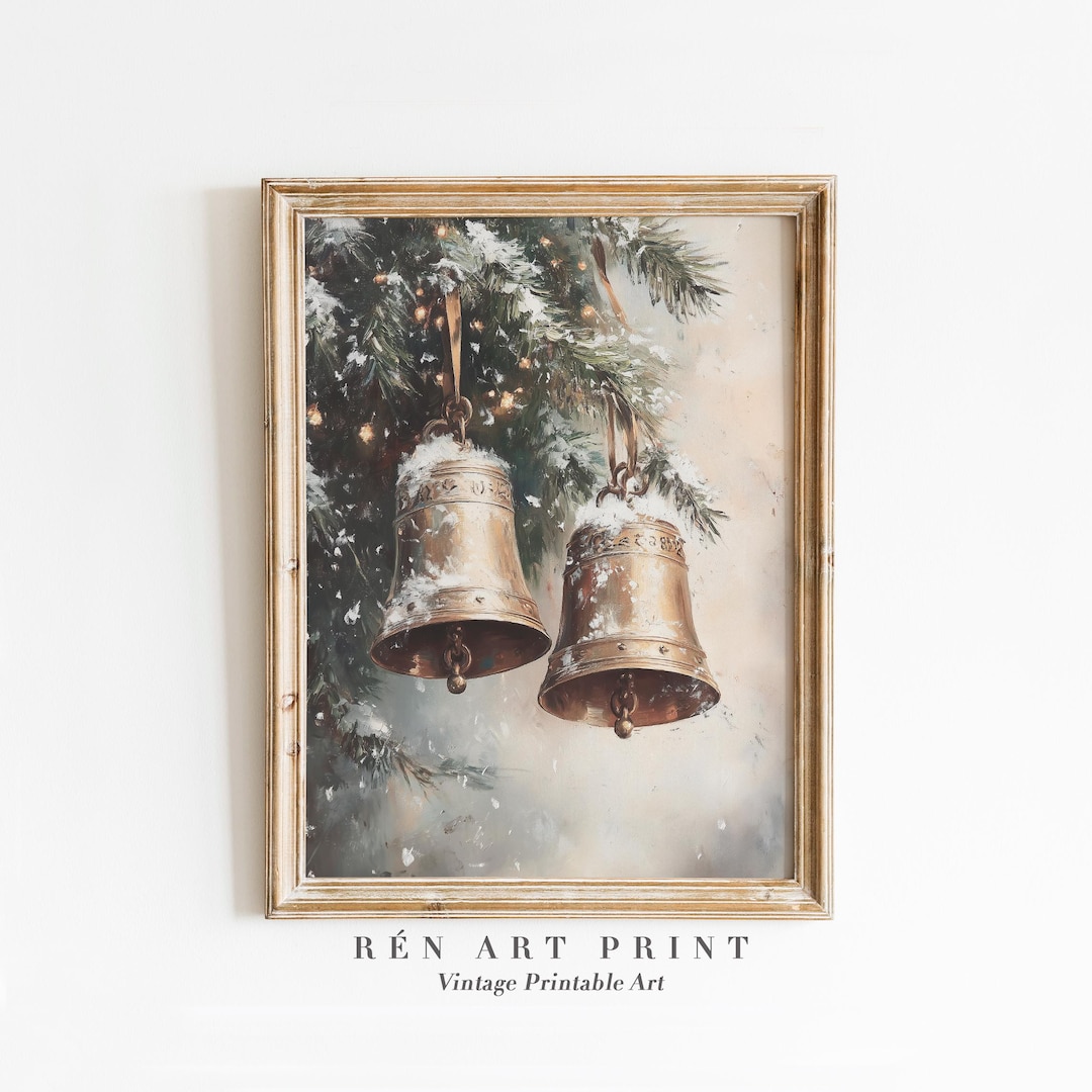 Christmas Bells Print | Vintage Holiday Wall Art | Christmas Jingle ...