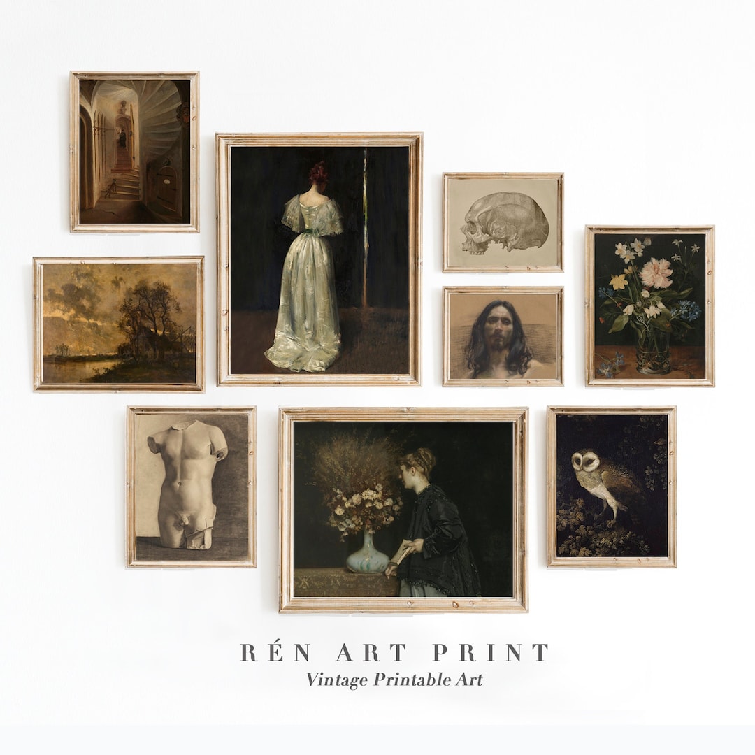 Dark Academia Gallery Wall Print Set Vintage Art Prints Moody Gallery ...