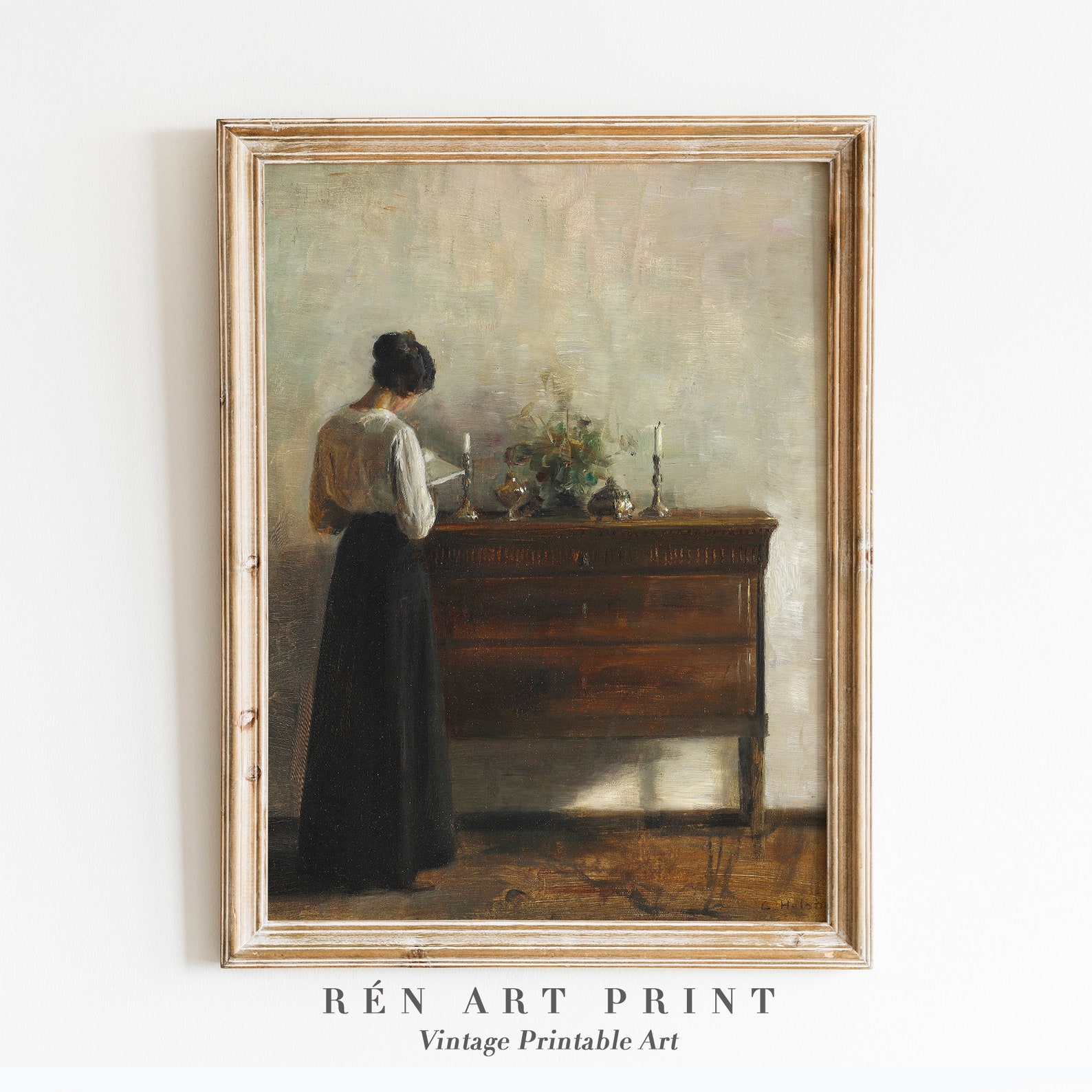 Moody Portrait Painting Vintage Woman Portrait Wall Art - Etsy