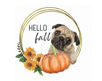 Fall Pug Png - Etsy