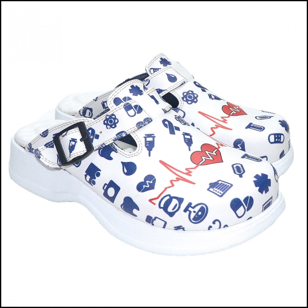 Nurse Shoes, Nursing Clogs, Doctor Heel Slippers, Patterned Slipper ...