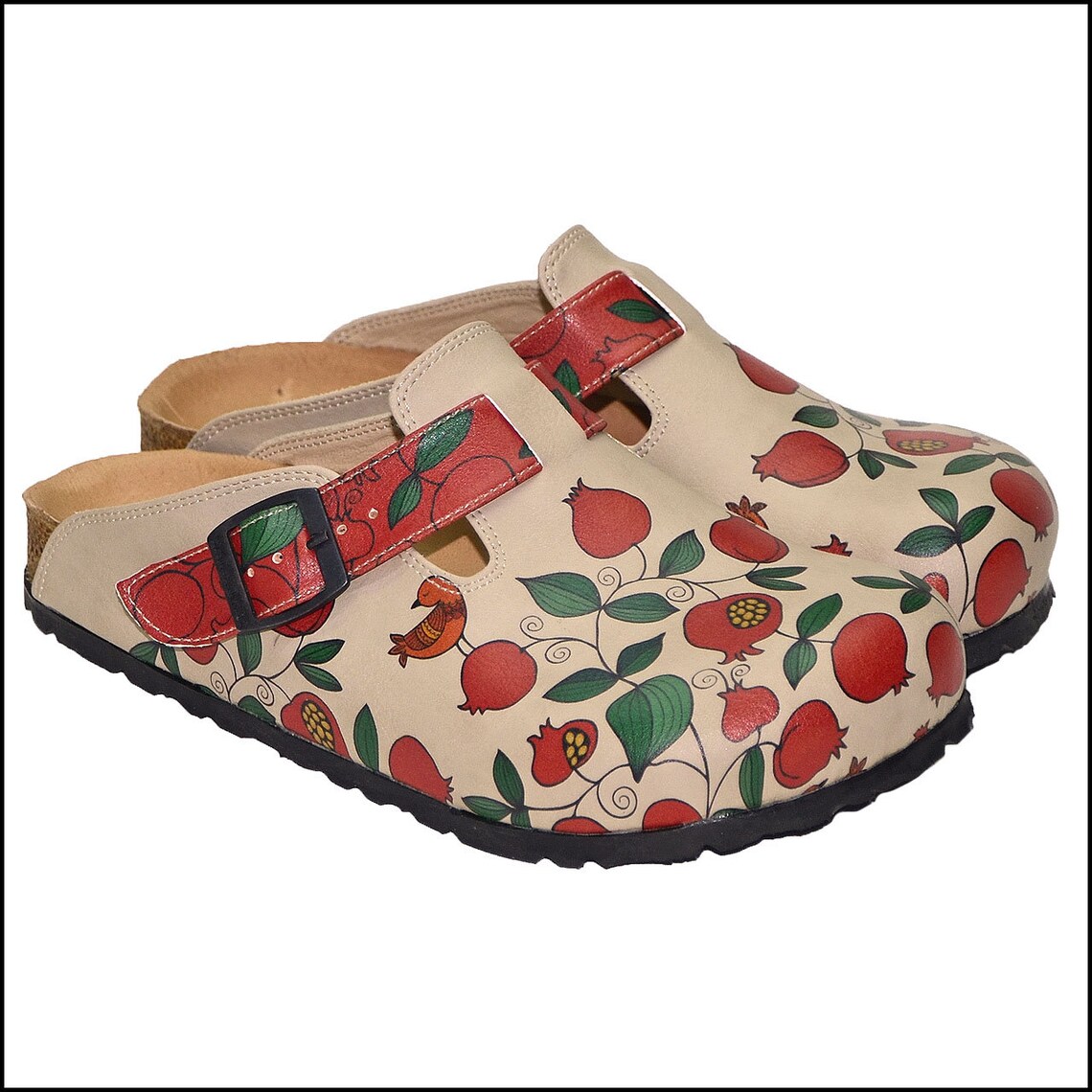 POMEGRANATE FLOWER Themed Professional Women's Clogs - Etsy