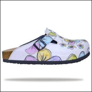 Flowers Themed Professional Woman Clogs Mules, Nurse Shoes, Doctor ...