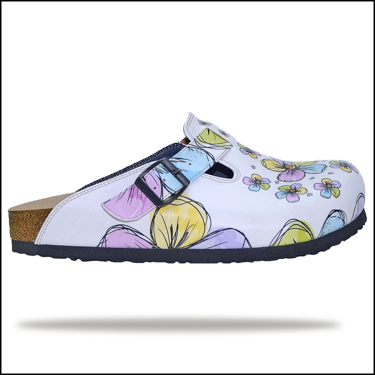 Flowers Themed Professional Woman Clogs Mules, Nurse Shoes, Doctor ...